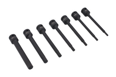 Laser Tools 8580 7pc Extra Long Impact Hex Bit Set 1/2"D