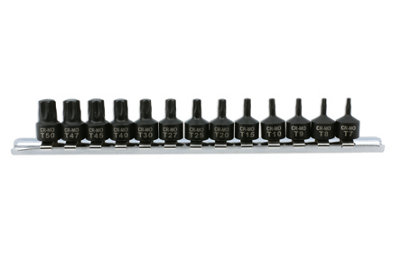 Laser Tools 8978 Stubby Torx / Star Impact Bit Socket Set 1/4"D 13pc