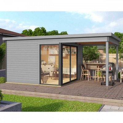 Lasita Domeo 2 Garden Office with Veranda - 5m x 3m - Modern Summer ...