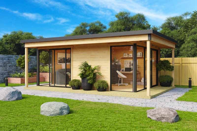 Lasita Domeo 3 V2 with Veranda Garden Office - 8.9m x 5.9m - Two Room ...