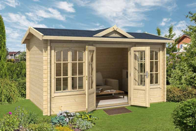 Lasita Muskham 1 Clockhouse Log Cabin - 4m x 2.46m - Double Glazed ...