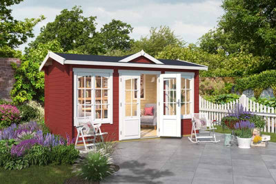 Lasita Muskham 1 Clockhouse Log Cabin - 4m x 2.46m - Double Glazed ...
