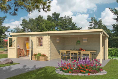 Lasita Osland Reno Summer House with Veranda - 7.6m x 2.75m - Log Cabin ...