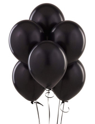 Latex Balloons Black 12 Inches for all occasions 5pcs