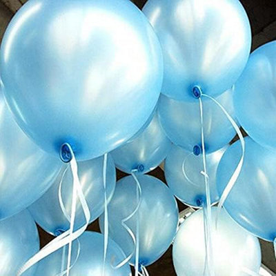 Latex Balloons Metallic Light Blue 12 Inches for all occasions 10pcs