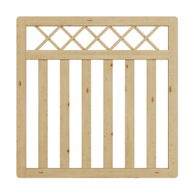 Lattice Top Garden Wooden Gate Fence Gate Yard Patio Entrance 120cm W x ...