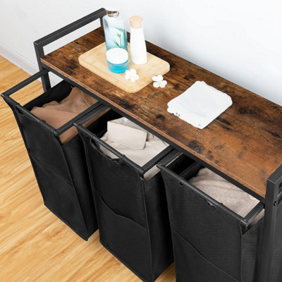 Laundry sorter hamper with lid store