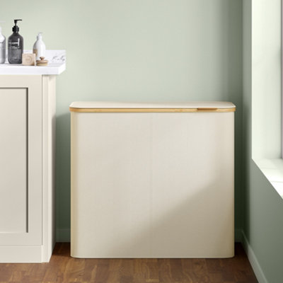 Laundry Basket with Lid, 4-Section Large Laundry Hamper, 200 L ...