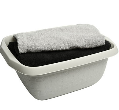 Laundry Bowl Washtub Plastic Kitchen Washing up Multi Purpose White 8L