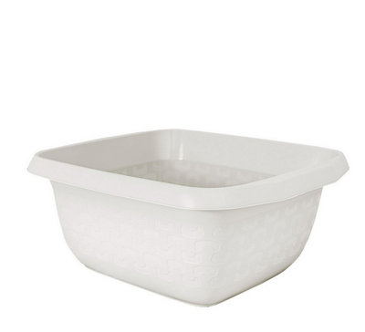 Laundry Bowl Washtub Plastic Kitchen Washing up Multi Purpose White 8L
