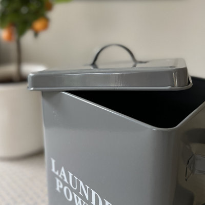 Laundry Powder Storage Tin in French Grey