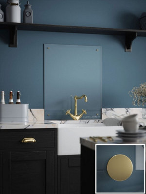 Laura Ashley Clear Toughened Glass Kitchen Splashback (Fixing Kit with ...