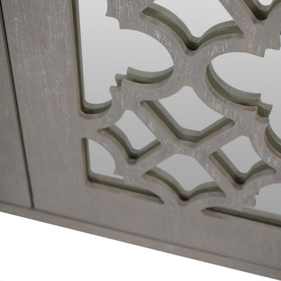 Laura Ashley Grey Greystead Wooden Mirrored Slim Sideboard