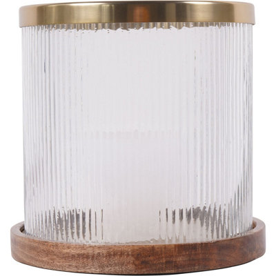 Buy Laura Ashley Large Ribbed Reed Glass Hurricane at B&Q