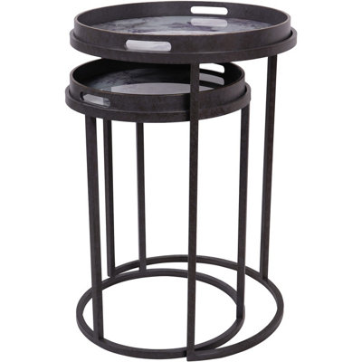 Laura Ashley Purple Linlithgow Set of 2 Nesting Tray Tables