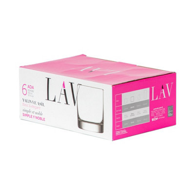 LAV Ada Whisky Glasses - 305ml - Clear - Pack of 6