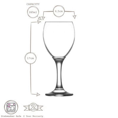 LAV Empire White Wine Glasses - 245ml - Pack of 6