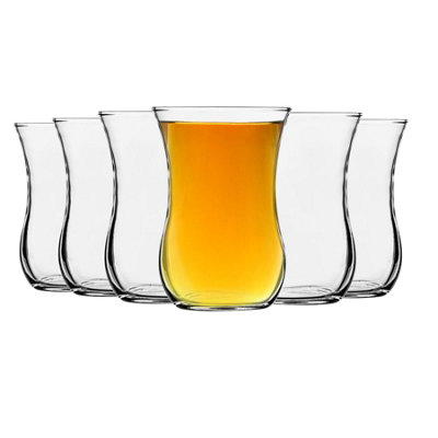LAV - Klasik Glass Tea Cup Set - 115ml - Pack of 6 | DIY at B&Q
