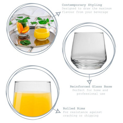 LAV Lal Whiskey Glasses - 345ml - Clear - Pack of 6