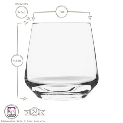 LAV Lal Whiskey Glasses - 345ml - Clear - Pack of 6