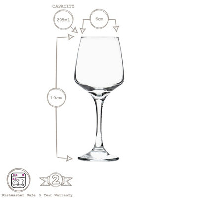 LAV Lal White Wine Glasses - 295ml - Clear - Pack of 6