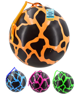 Lava Ball with Keychain - Football Neon Star Design for Kids