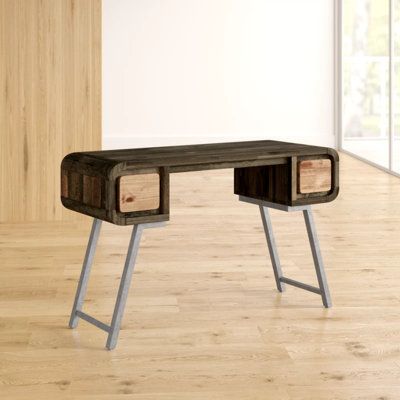 Buy Lava Solid Wood And Metal Desk Console Hall Computer Laptop Office ...