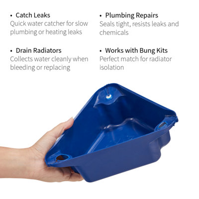 LavaTap Plumb Tub Flexible Radiator Drain Tray, Plumbers Bucket & Water ...