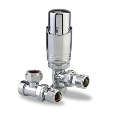 LavaTherm TRV Chrome Thermostatic Radiator Valve Angled