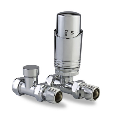 LavaTherm TRV Chrome Thermostatic Radiator Valve Straight