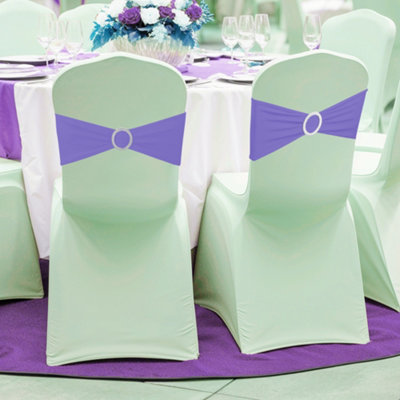 Lavender Spandex Chair Band with Slider Buckle Stretchy Chair Band Sash ...