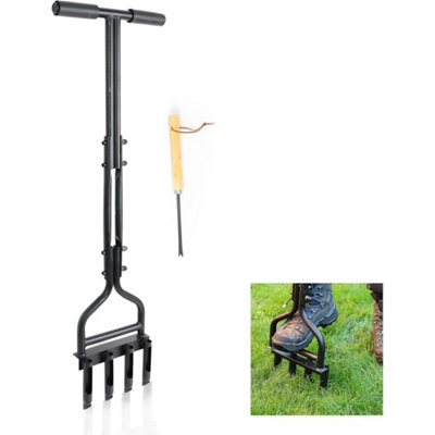 Lawn Aerator Coring Tool 4 Hollow Slots for Compacted Soil