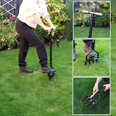Lawn Aerator Coring Tool 4 Hollow Slots for Compacted Soil