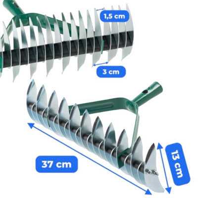 Lawn Aerator Scarifier with Handle, Effective Manual Lawn Grass Soil ...