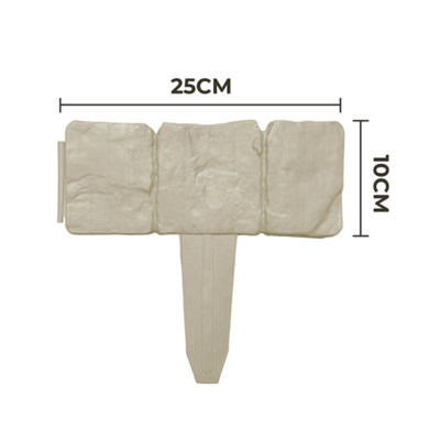 Lawn Edging Cobbled Stone-Effect Pack of 10, Neat and Tidy Edge to ...