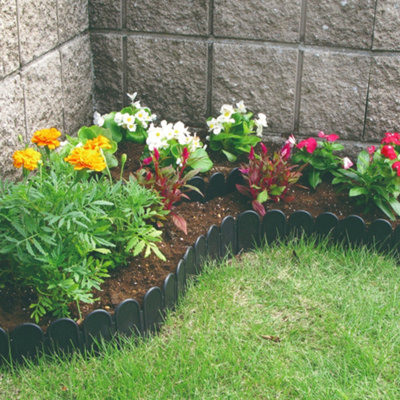 Lawn Edging Spiked Flexible Garden Border Roll for Grass Flower Beds ...