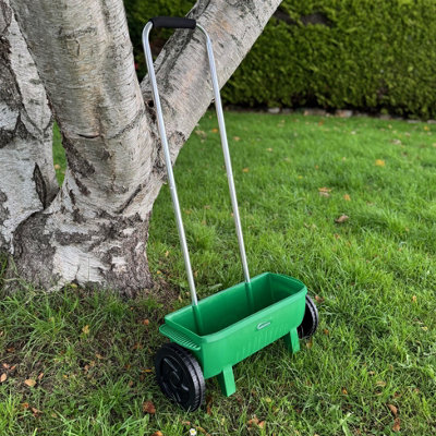 Lawn Garden Drop Spreader for Seed, Feed and Fertiliser (12 Litre Capacity)