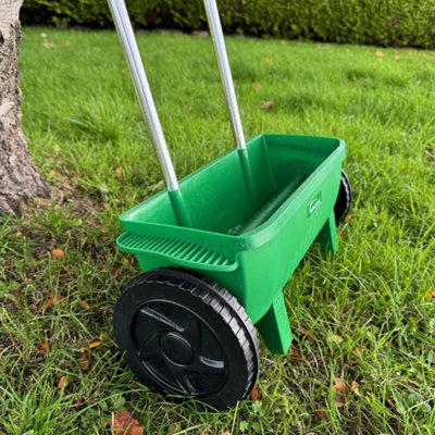Lawn Garden Drop Spreader for Seed, Feed and Fertiliser (12 Litre Capacity)