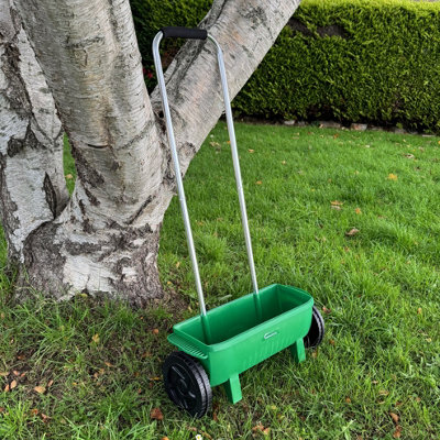 Lawn Garden Drop Spreader for Seed, Feed and Fertiliser (12 Litre Capacity)