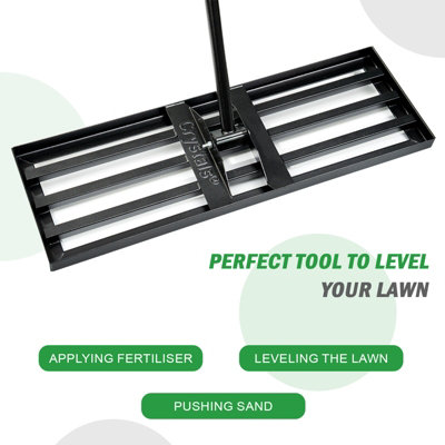 Lawn Leveling Rake 30"x10" Level Lawn Tool with 75" Steel Extended ...