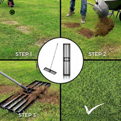 Lawn Leveller Rake / Lawn Lute for Top Soil, Sand, Dressing and Compost ...