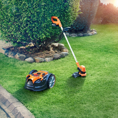 LawnMaster VBRM16 OcuMow MX 24V Drop and Mow Robotic Lawnmower and Cordless Grass Trimmer Set