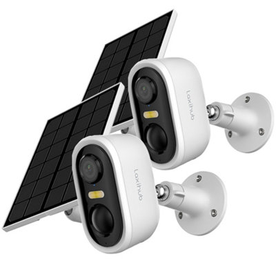 LAXIHUB Solar Security Camera Pack of 2,2K/3MP, Wifi,Battery CCTV Camera