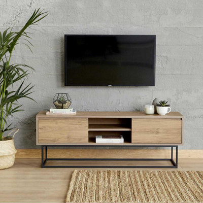 Laxus - TV Unit - Walnut - 140x40x50 cm | DIY at B&Q