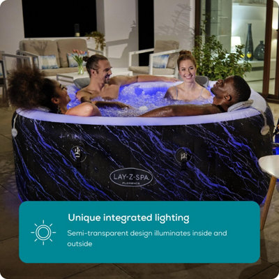 Lay-Z-Spa Florence AirJet Hot Tub, 6 Person with Lights, Black
