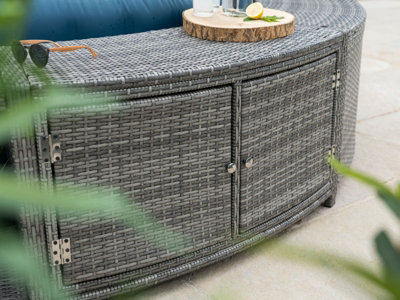 Lay-Z-Spa Rattan Hot Tub Surround Storage and Steps for Spa Set-Up ...