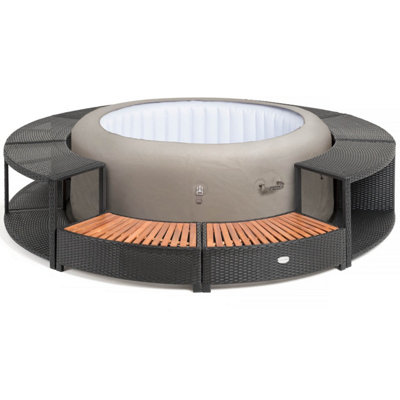 Lay-Z-Spa Rattan Hot Tub Surround, Weatherproof Rattan with Built In ...