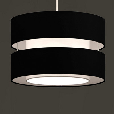 Layer Fabric Ceiling Pendant Light Shade Black