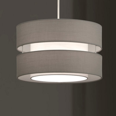 Layer Fabric Ceiling Pendant Light Shade Grey