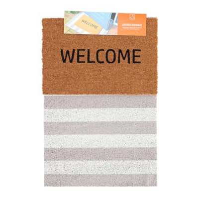 Layered Doormat Set Vertical Stripes